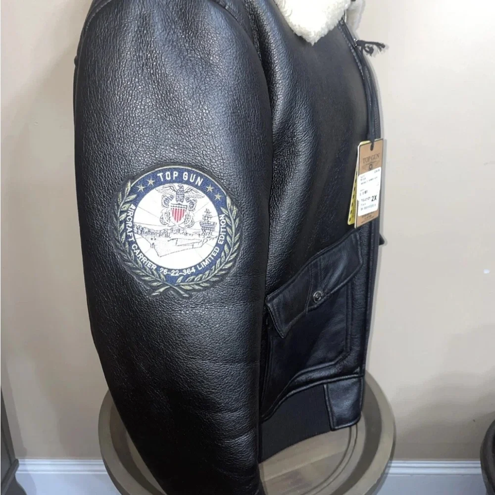Top Gun | Jackets & Coats | Top Gun Leather Insignia Pu Bomber Jacket ...